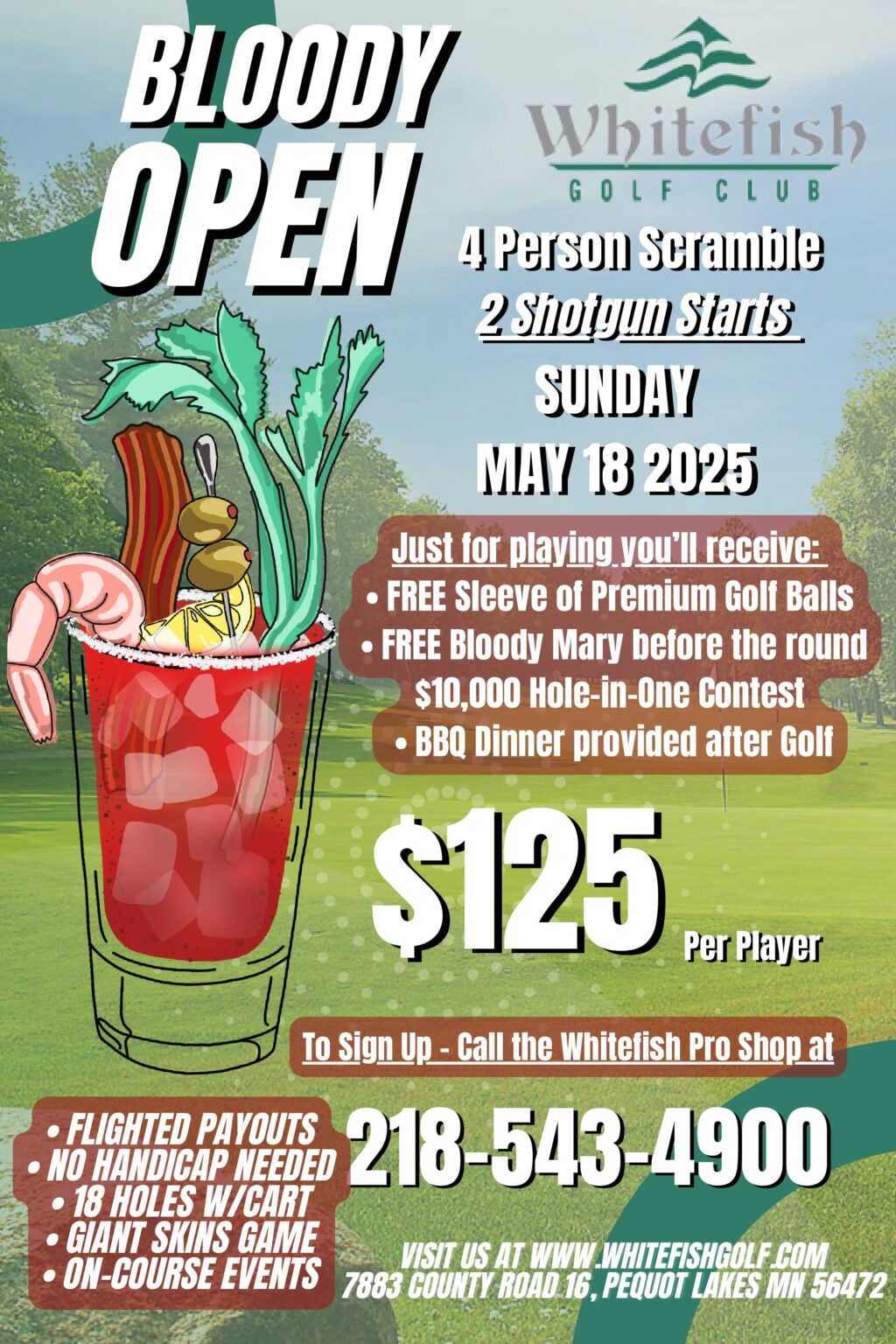 Bloody Open – Whitefish Golf Club – Pequot Lakes, MN